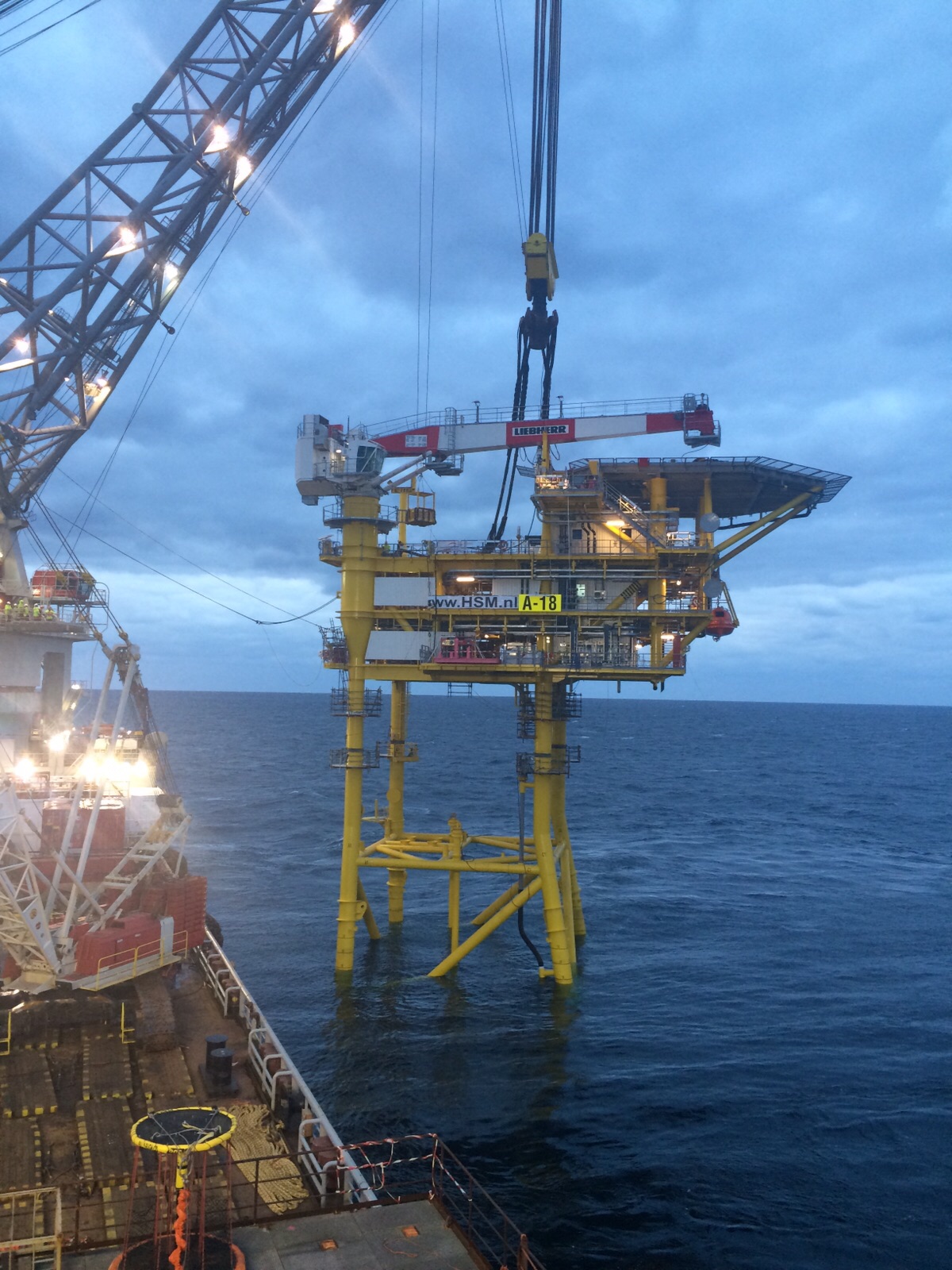 Succesvolle installatie nieuw platform A18-A - EBN